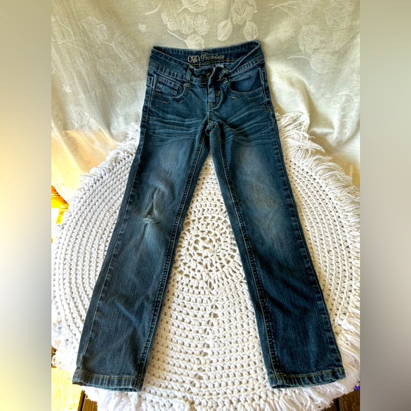 Cato | Bottoms | Girls 7 Cato Premium Distressed Blue Denim Jeans ...